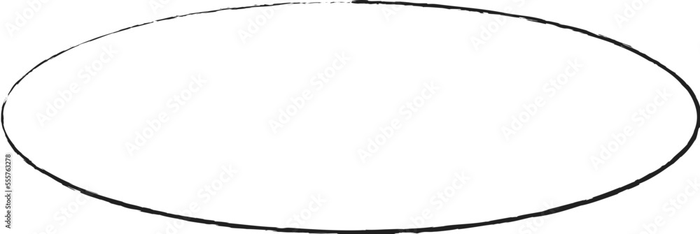 Thin black hand drawn oval icon Stock Vector | Adobe Stock