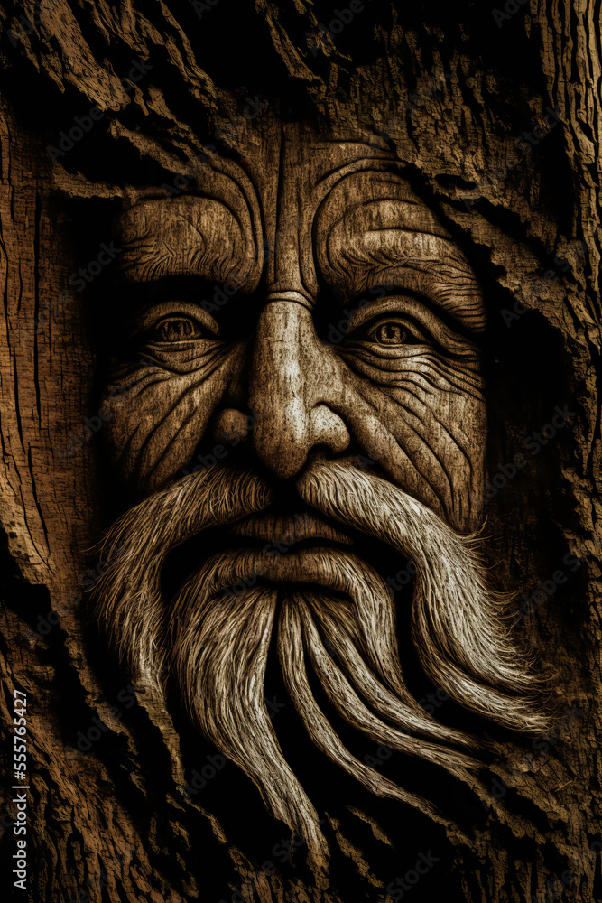 A mysterious figure of an elderly man, a goddess of the ancients ...