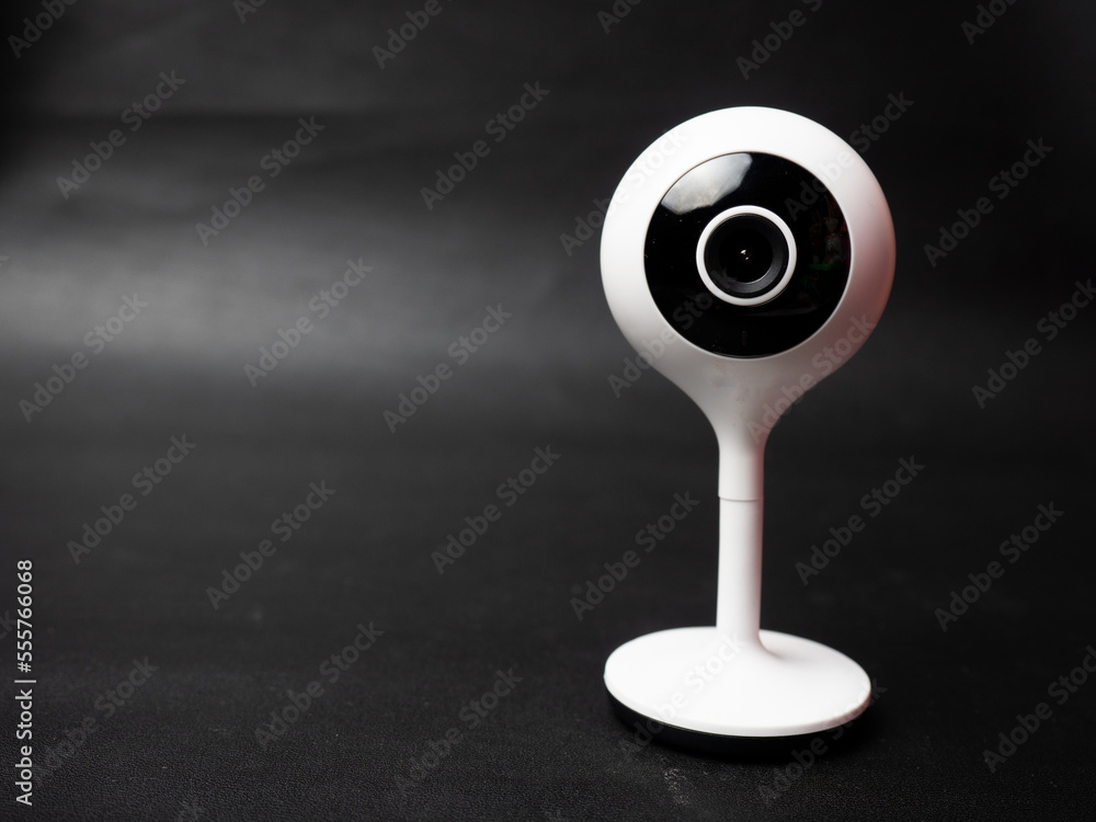 Picture of a white table top IP CCTV camera with modern design on a ...