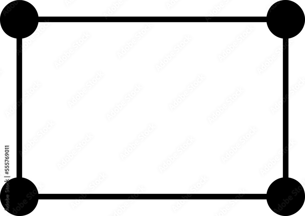 Photo & Art Print Black rectangle outline corner dot icon, Adobe