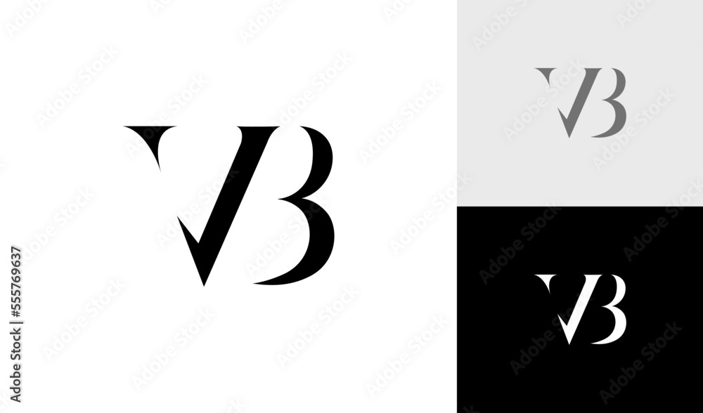 Simple and luxury letter VB monogram logo design vector Stock Vector ...