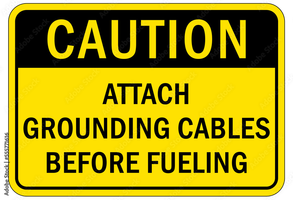Electrical warning sign and labels attach grounding cable Stock Vector ...