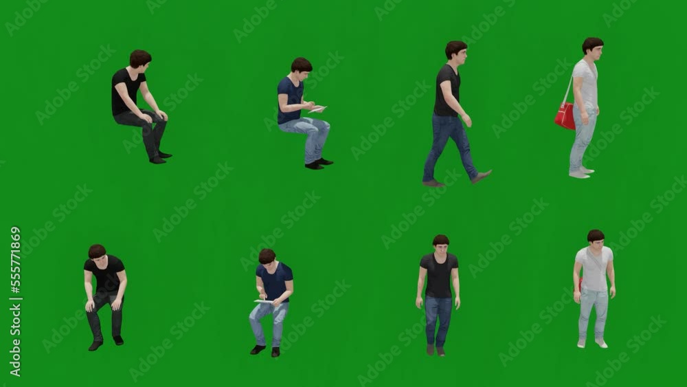 4k resolution, different young boy on green screen background talking ...