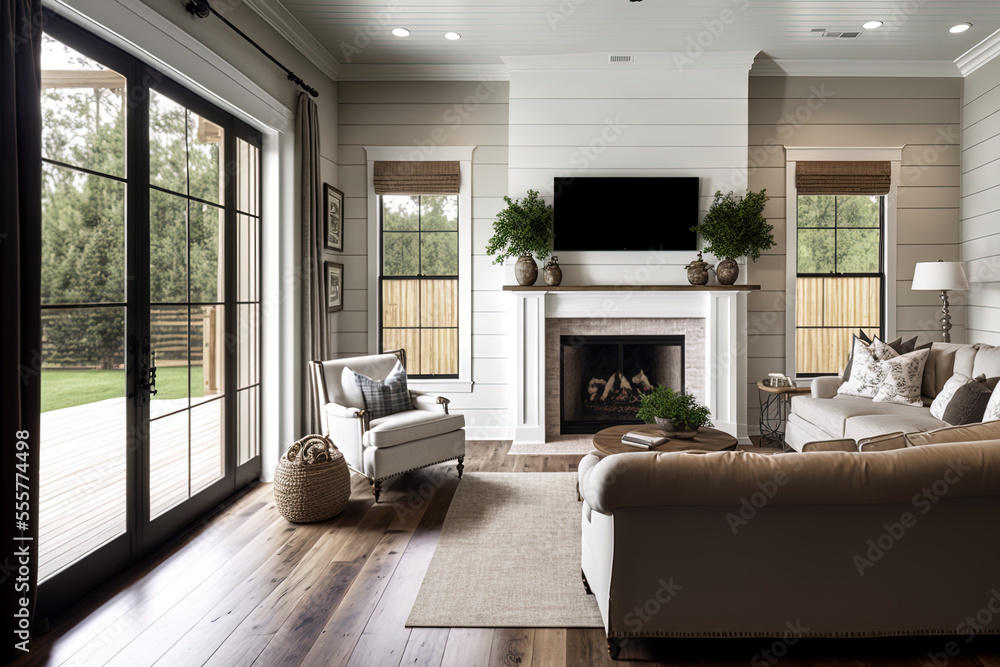 Beautiful living area in a brand new luxury property with a country aesthetic. includes a ...