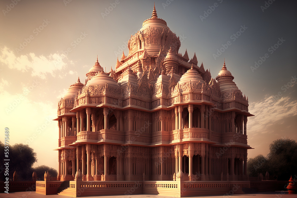 Beautiful prem mandir temple in Mathura, Vrindavan. Generative AI Stock ...