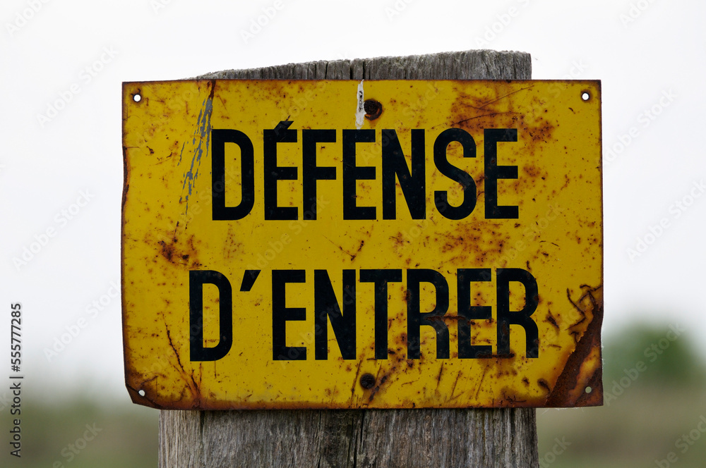 No Entry Sign in French Stock Photo | Adobe Stock