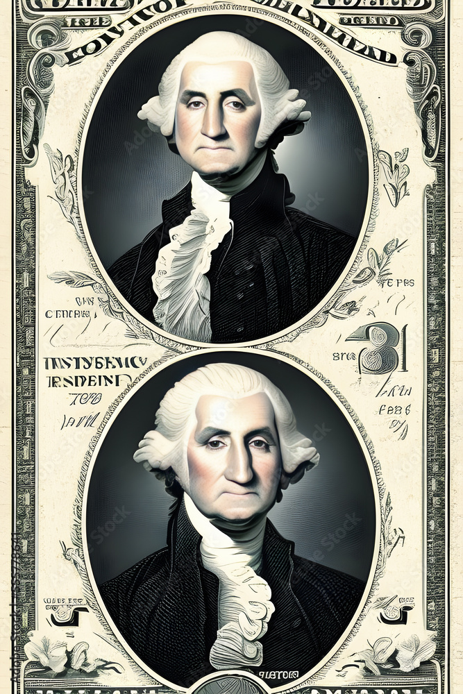 George Washington President of USA created using Generative AI Stock ...
