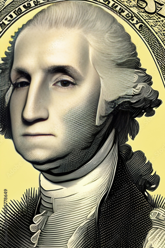 George Washington President of USA created using Generative AI Stock ...