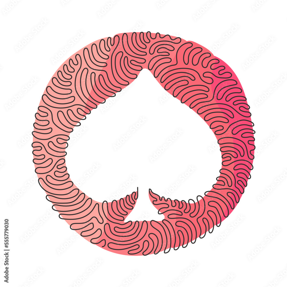 Single one line drawing poker playing cards suit spades design shape ...