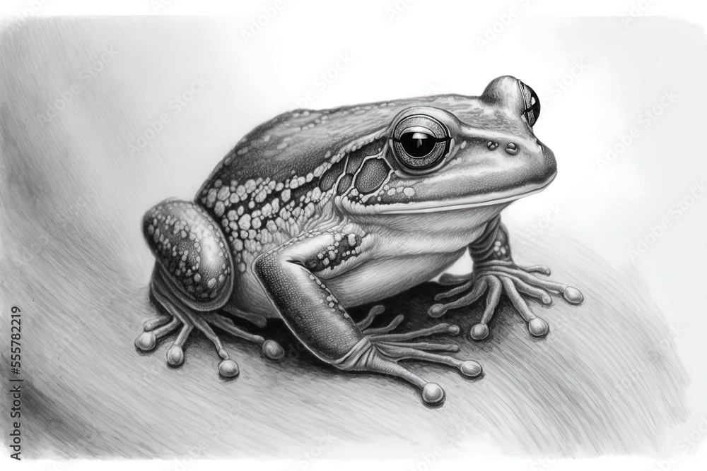 Animal sketch of a lovely frog. Generative AI Stock Illustration ...
