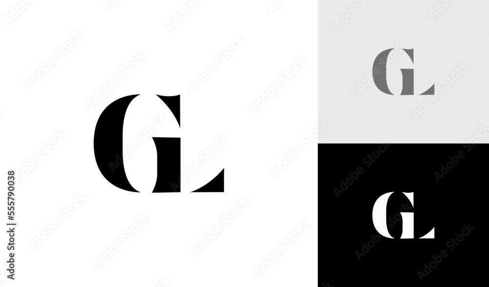 Simple letter GL monogram logo design vector Stock Vector | Adobe Stock