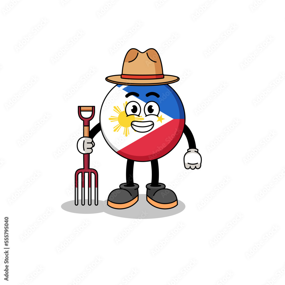 Cartoon mascot of philippines flag farmer Stock Vector | Adobe Stock