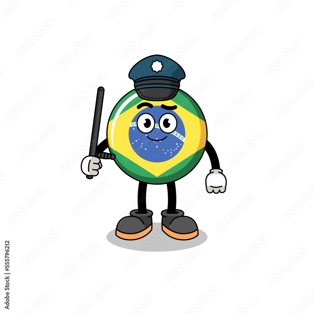 Cartoon Illustration of brazil flag police Stock Vector | Adobe Stock