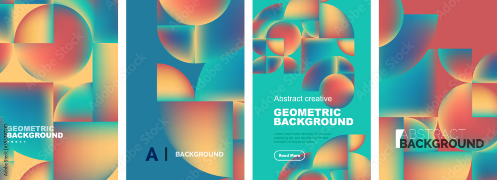 Vector set of abstract geometric posters designs. Collection of ...