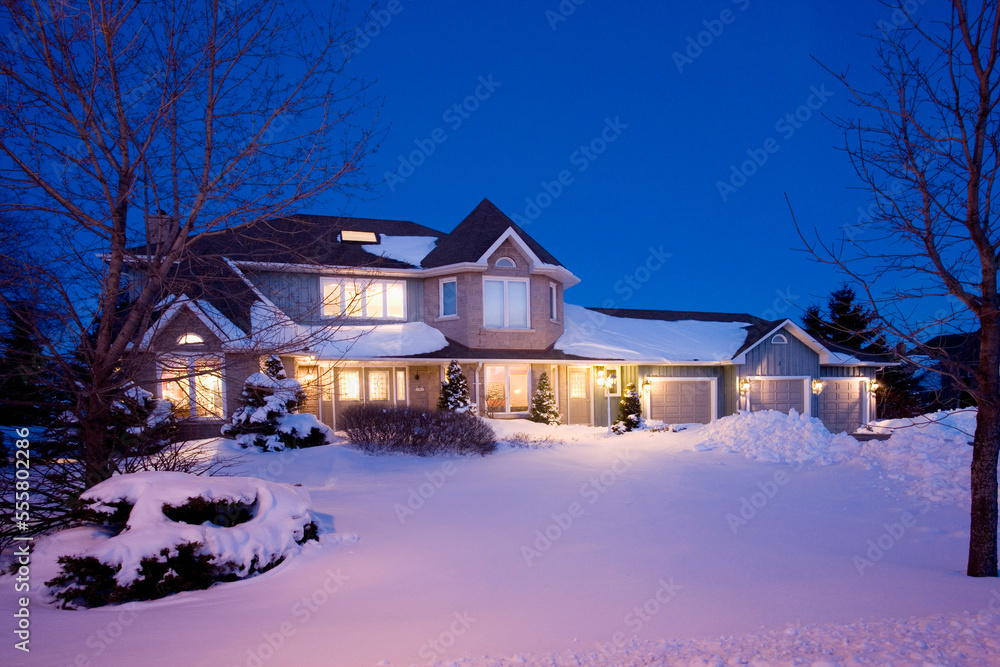 Exterior of Suburban Home Stock Photo | Adobe Stock