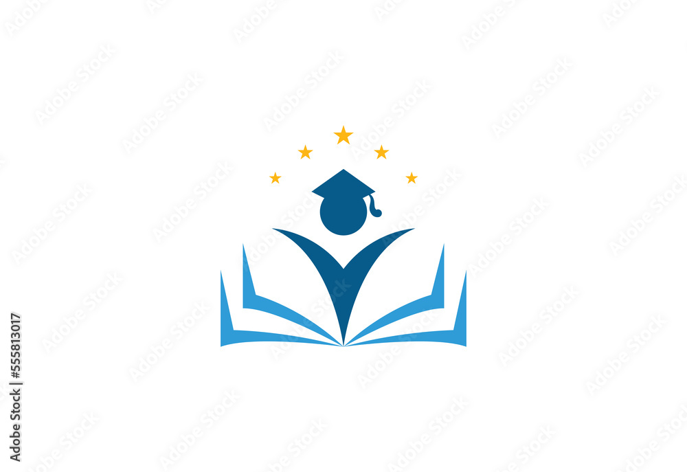 Best student with book logo vector. education logo template design ...