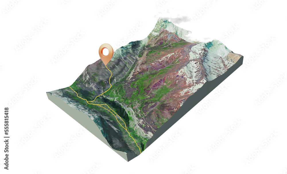 Isometric map virtual terrain 3d for infographic. Stock Illustration ...