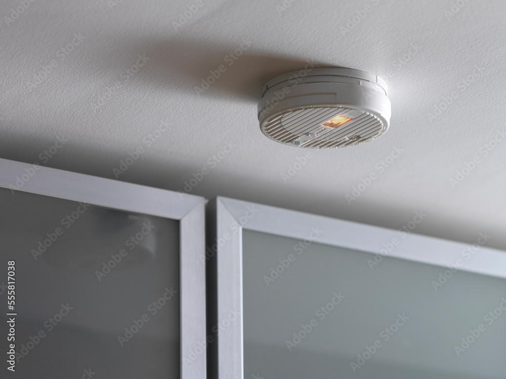 Smoke Detector on Ceiling Stock Photo | Adobe Stock