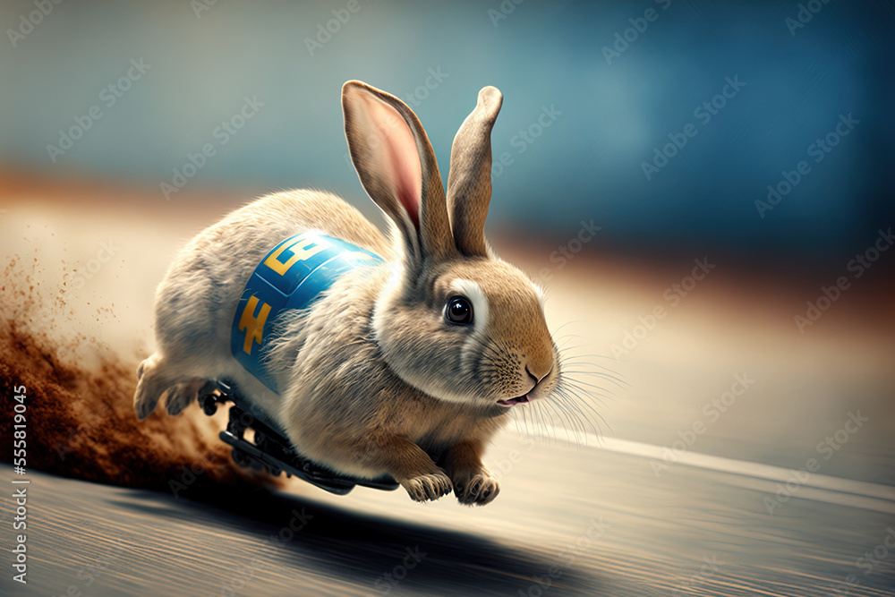 rabbit racing quickly to Wonderland. Generative AI ilustração do Stock ...