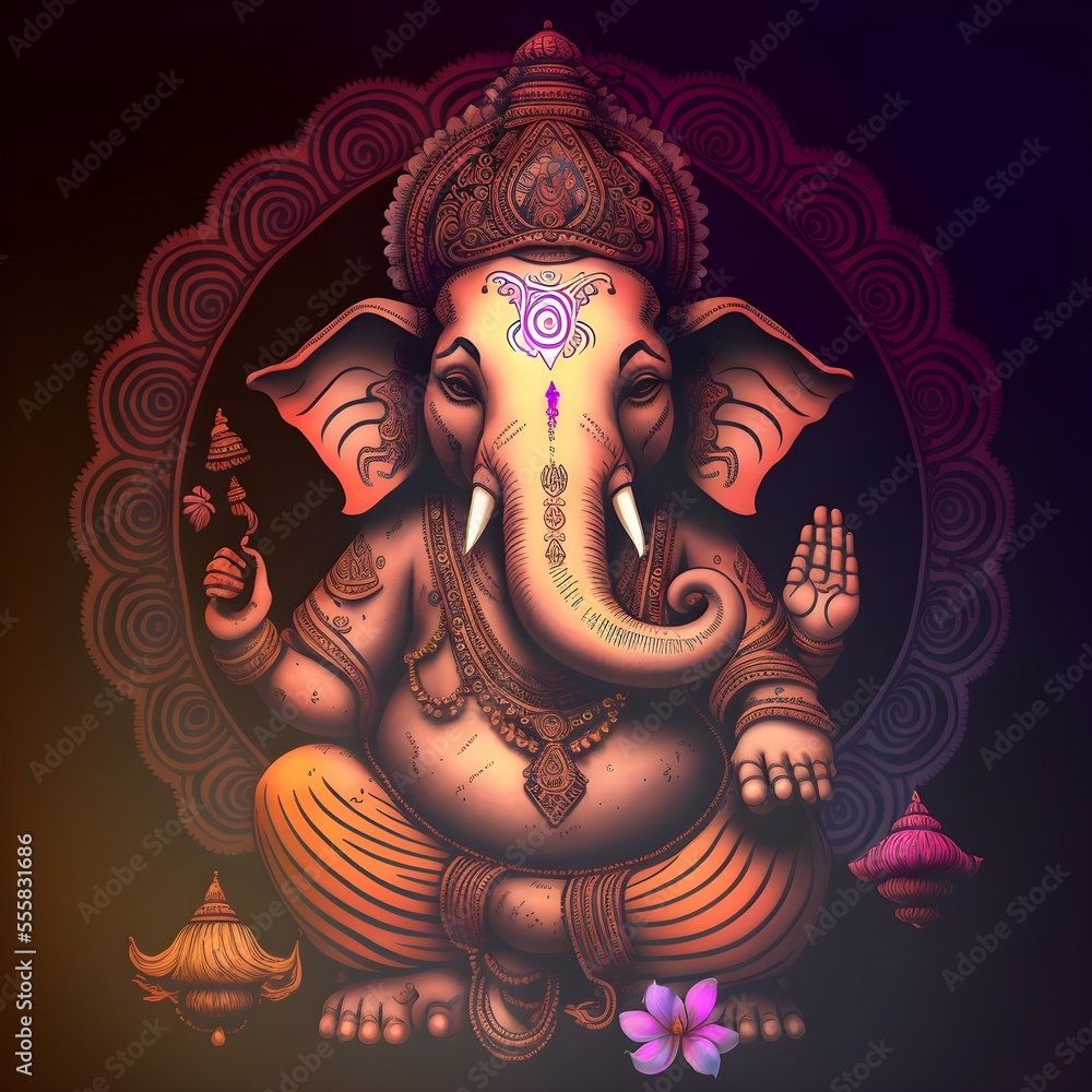 Hindu God Ganesha Stock Illustration | Adobe Stock