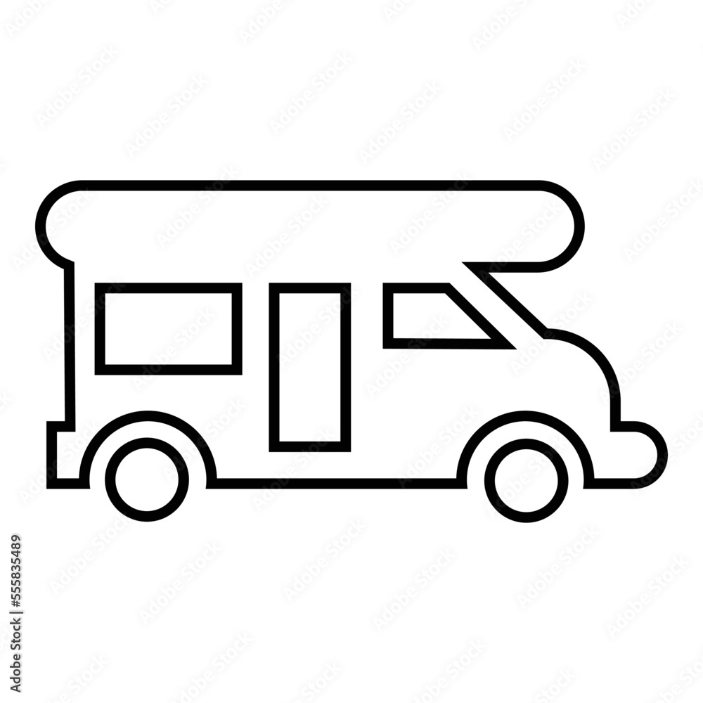 Campervan hand drawn outline clipart illustration Stock Vector | Adobe ...