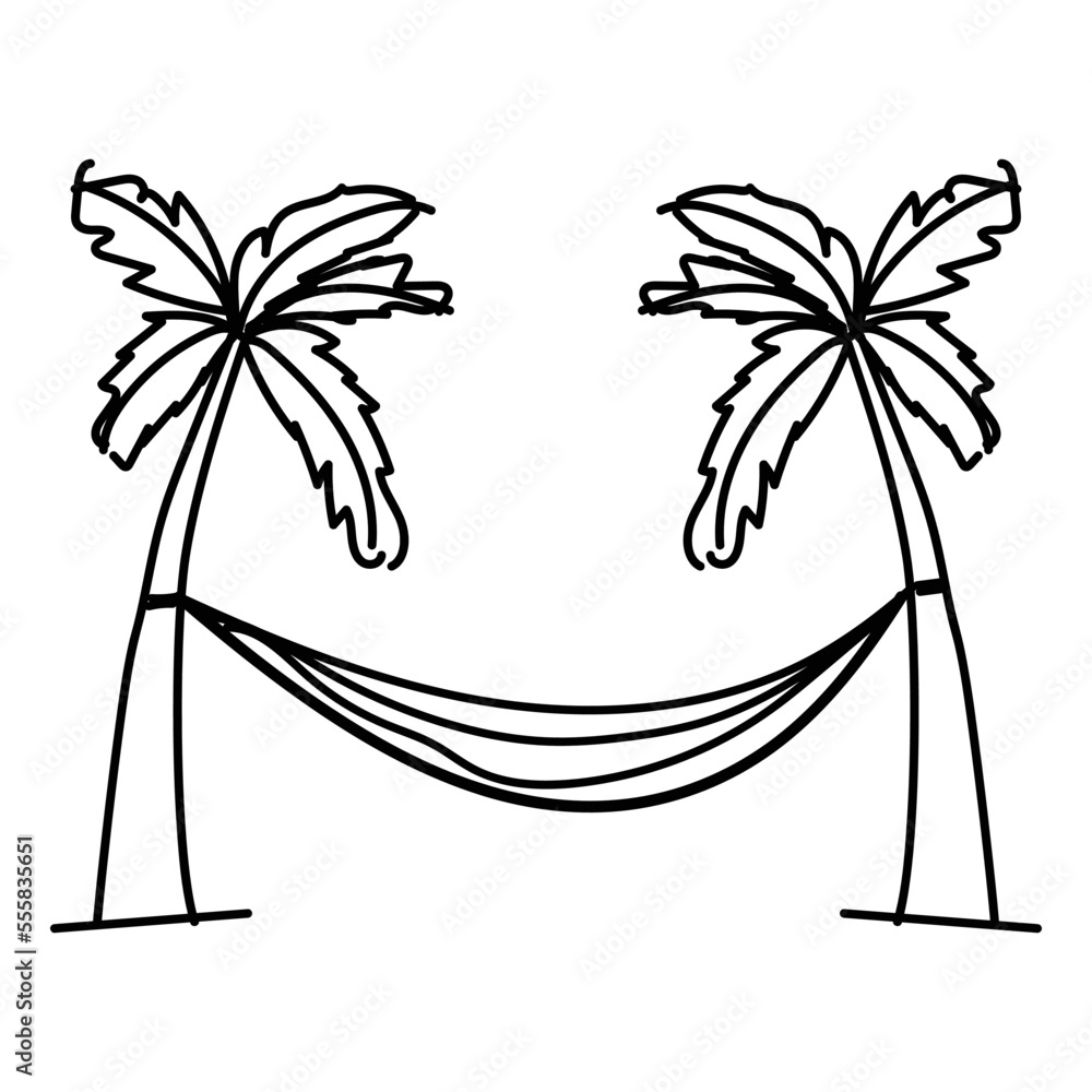 Hammock hand drawn outline clipart illustration Stock Vector | Adobe Stock