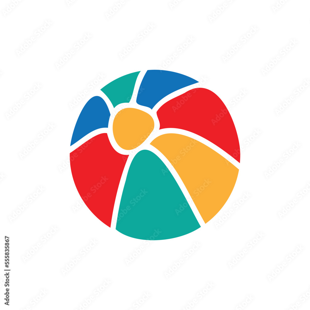 Beach ball hand drawn clipart illustration Stock Vector | Adobe Stock