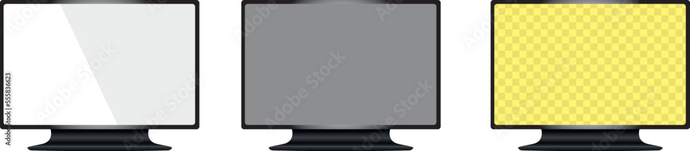 Vetor de Realistic tv set isolated on transparent background. Flat ...