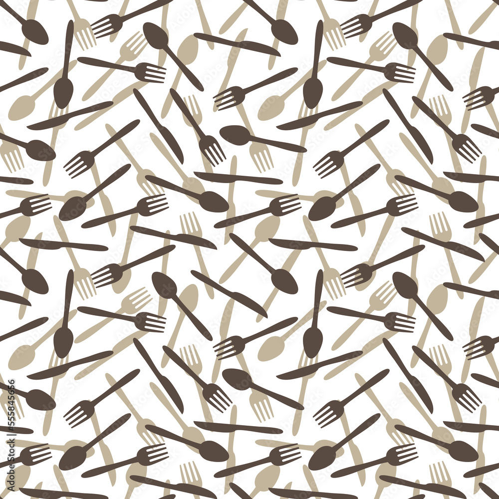 Seamless spoon and cutlery patterns for backgrounds, packaging ...