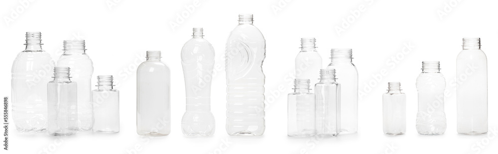 selection of quality photo collage of many different empty plastic ...