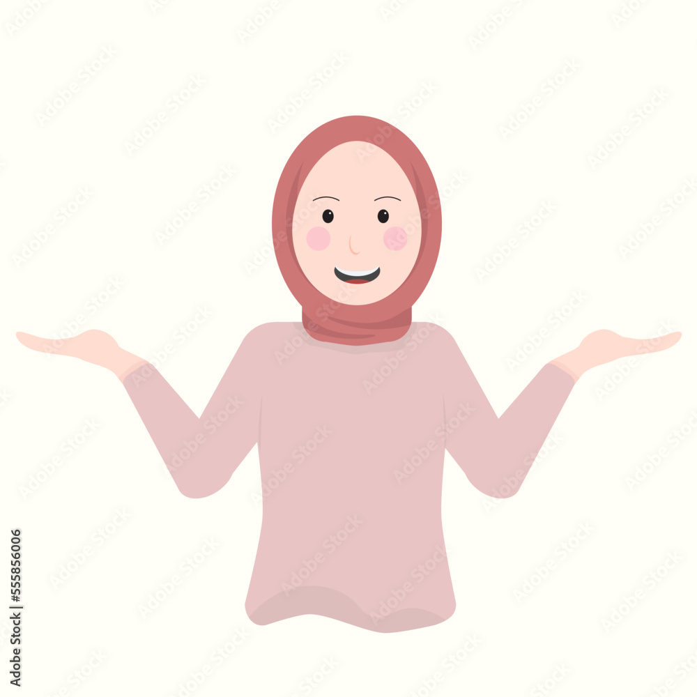 Young girl in a cartoon style experiences different emotions and poses ...