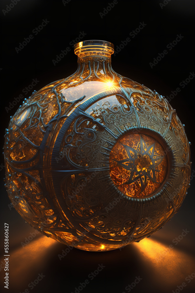 Dyson sphere around a sun kept in a bottle Stock Illustration | Adobe Stock