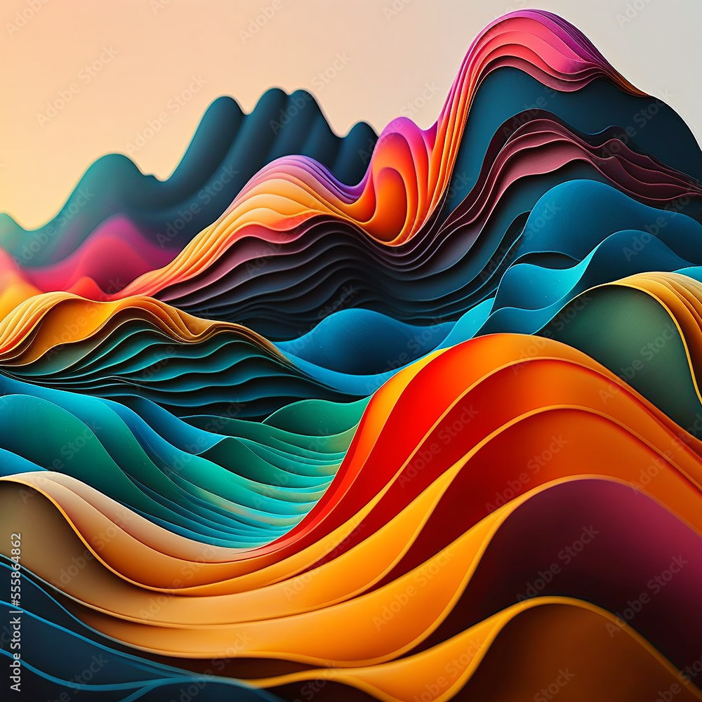 horizontal colorful abstract wave background with dark salmon, Vector ...