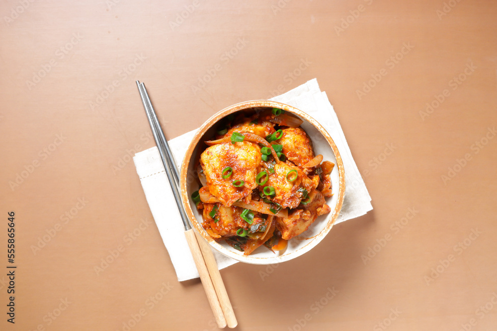 Foto de Daegu Jorim or Daegusal Jorim is a Soy Braised Cod Fish with a ...