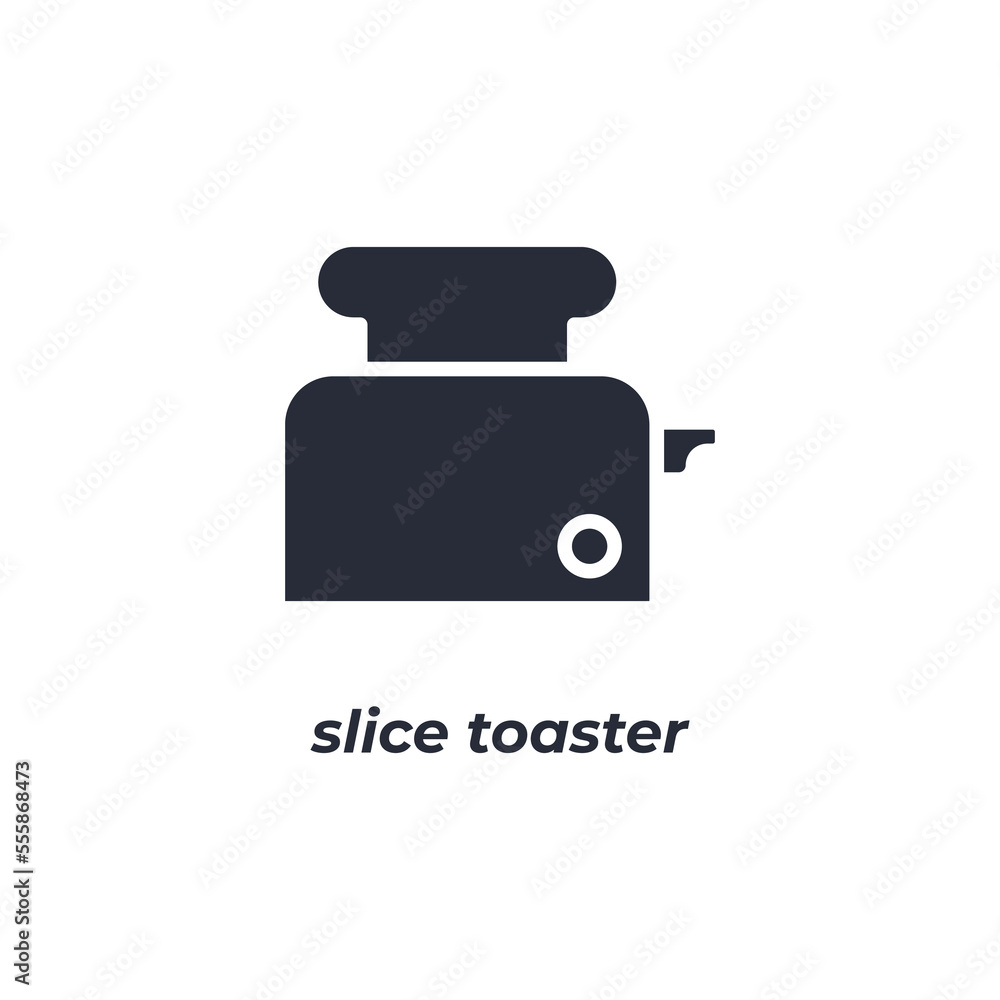 Vector sign slice toaster symbol is isolated on a white background ...
