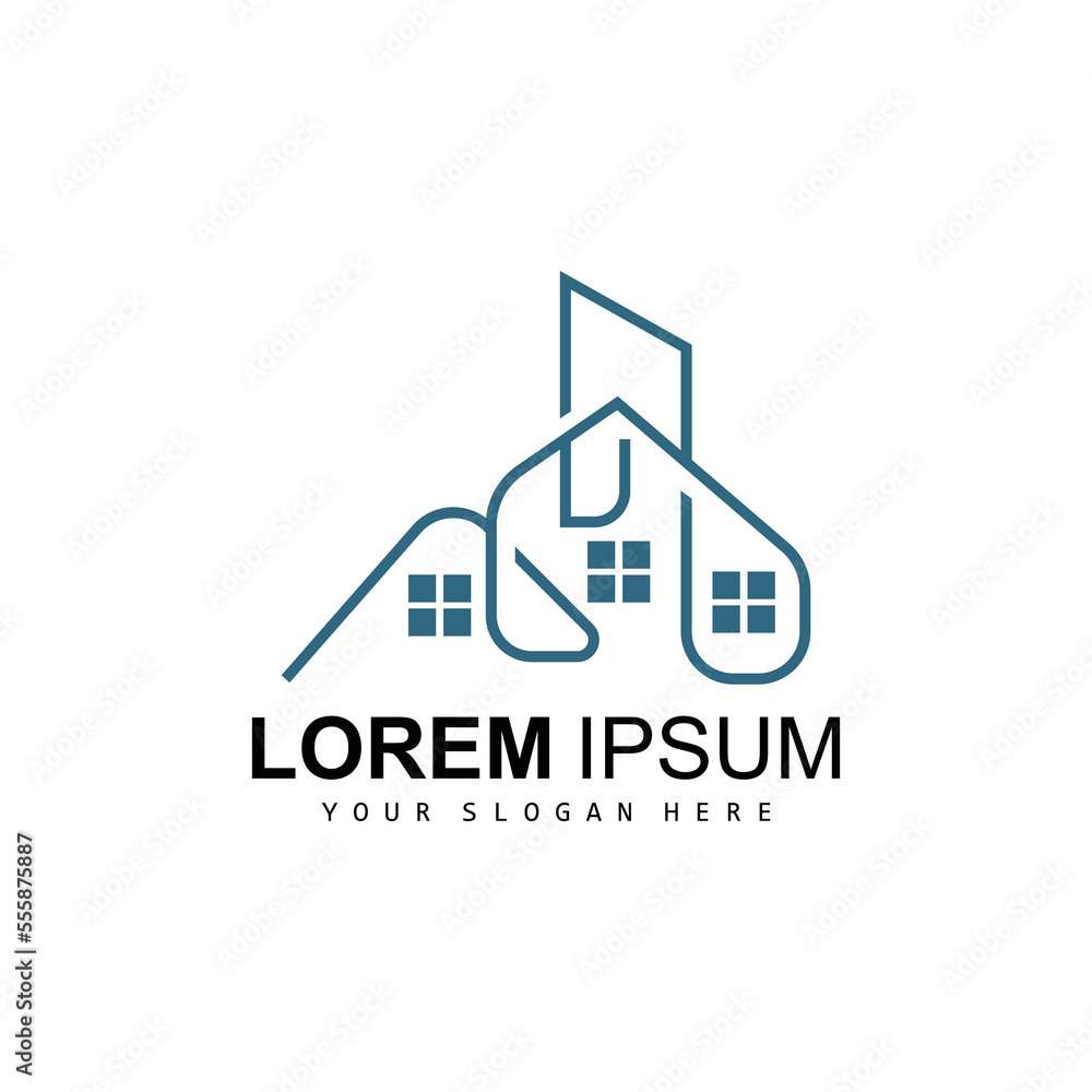 House Logo, Building Furniture Design, Construction Vector, Property ...