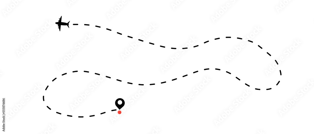 Airplane flight route tracker icon png illustration useful for your ...
