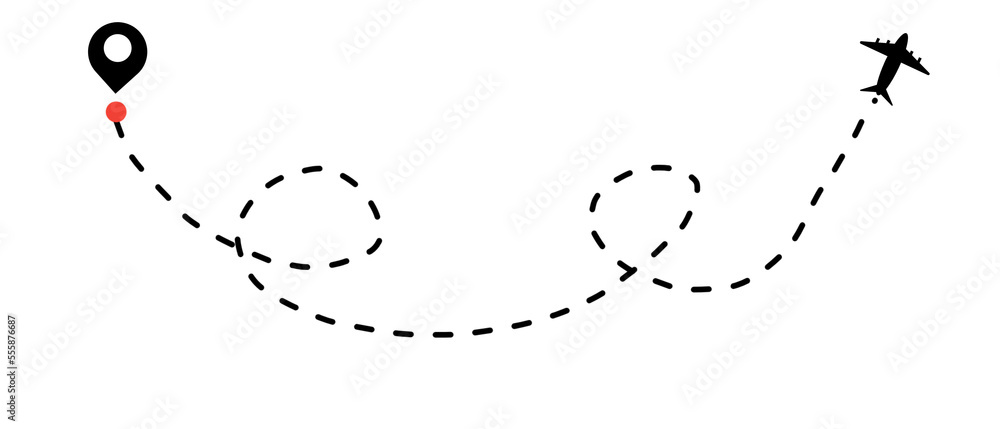 Airplane flight route tracker icon png illustration useful for your ...