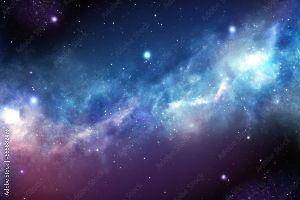 Fictional Galaxy Space Scene illustration. generative ai Stock ...