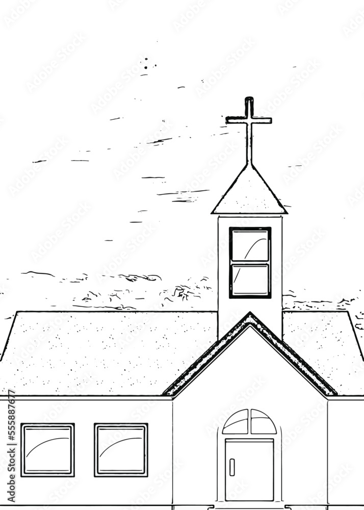 sketch vector illustration of a holy orthodox church for praying, Hand ...