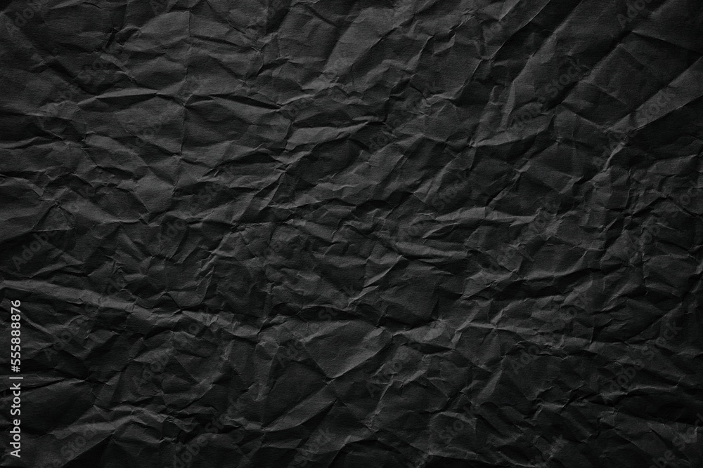 crumpled paper texture, black cardboard sheet, gloomy background Stock ...