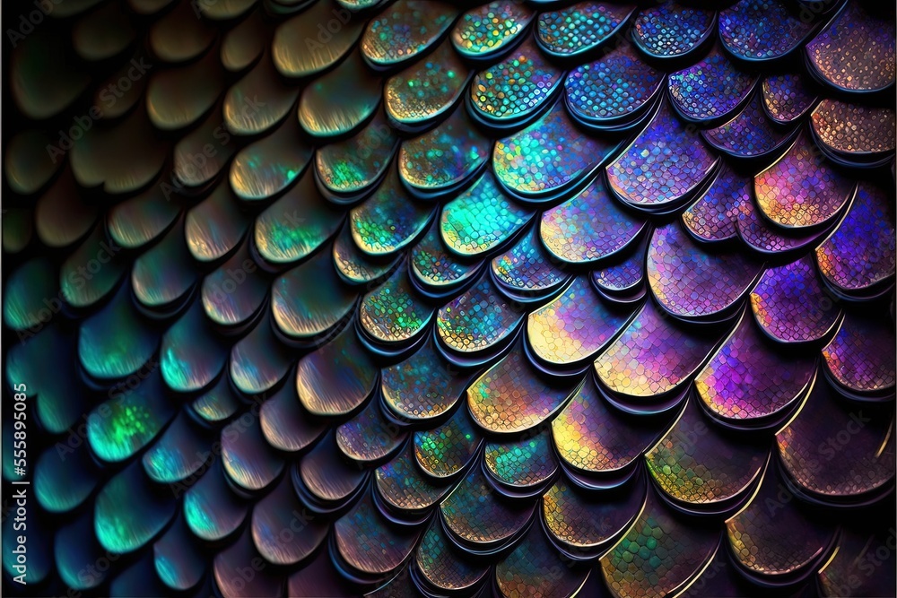 "Beautiful AI Generated Iridescent Fish Scale Illustration for Your ...