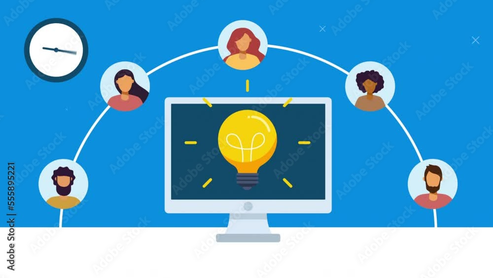 idea concept animation.people network connection.4K motion animation ...