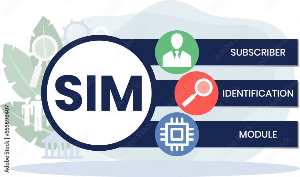 Vecteur Stock SIM - Subscriber Identification Module acronym. business ...
