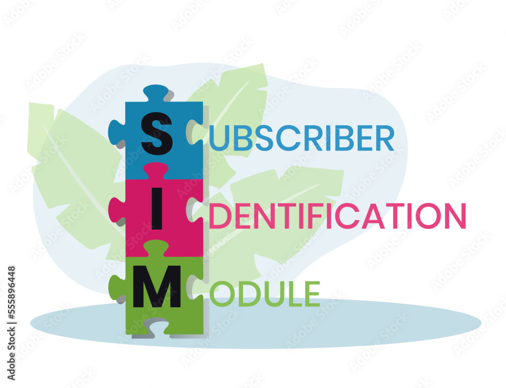 Vecteur Stock SIM - Subscriber Identification Module acronym. business ...