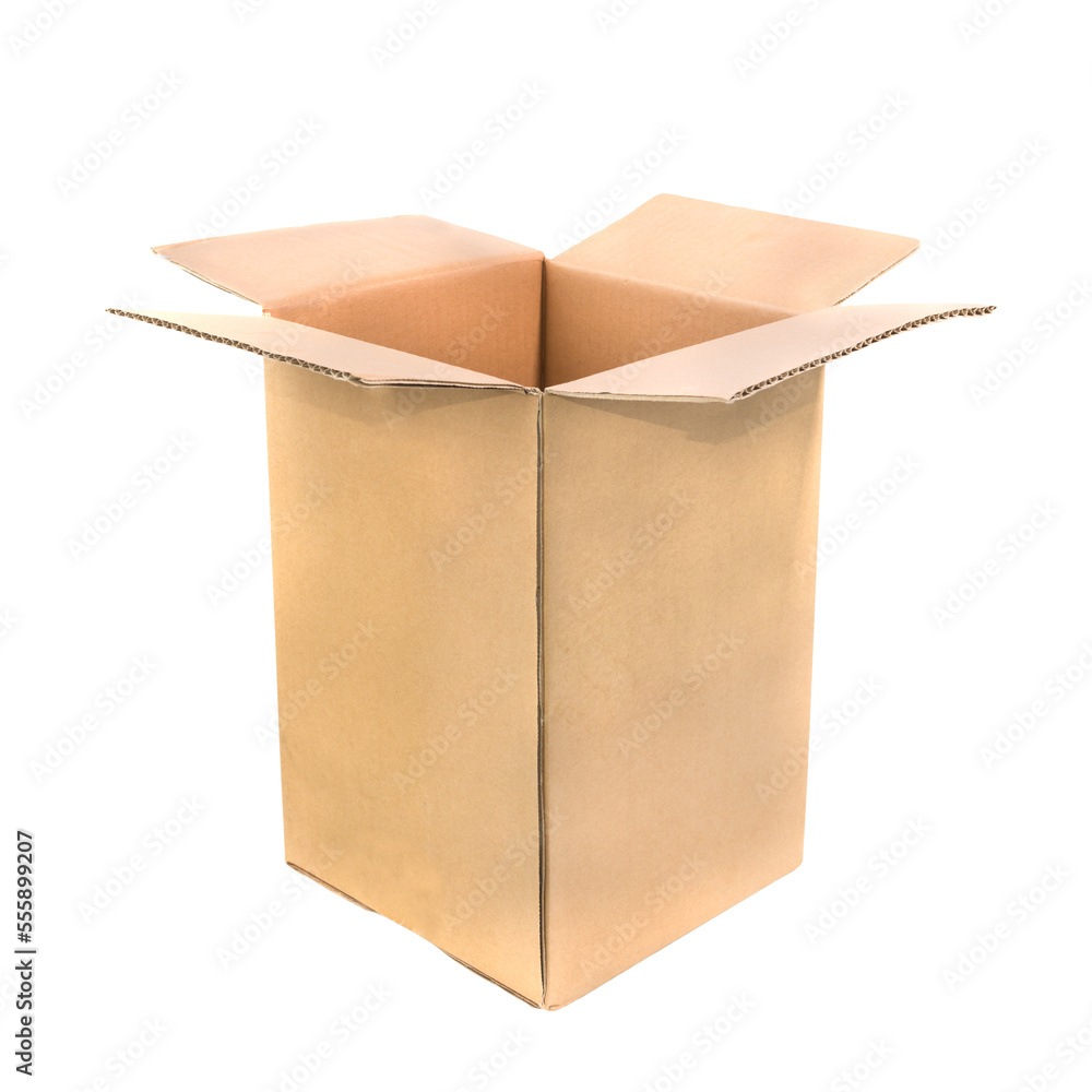 Open cardboard carton box in PNG isolated on transparent background ...