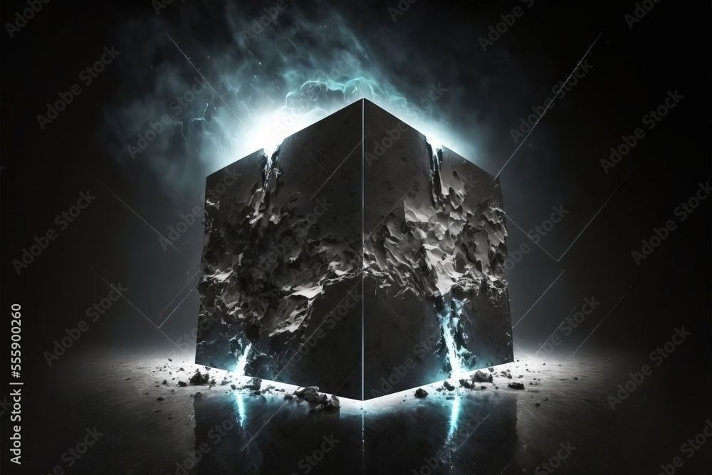 4K resolution or higher, Futuristic Sci Fi Grunge Concrete Reflective ...