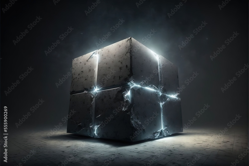 4K resolution or higher, Futuristic Sci Fi Grunge Concrete Reflective ...