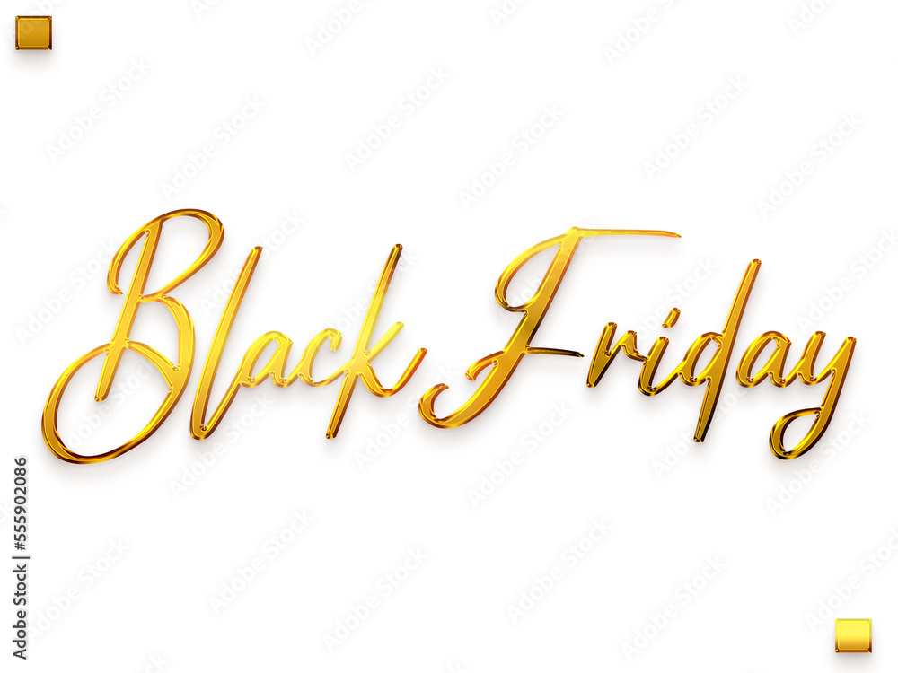Black Friday Transparent PNG Golden Cursive Calligraphy Text Stock ...