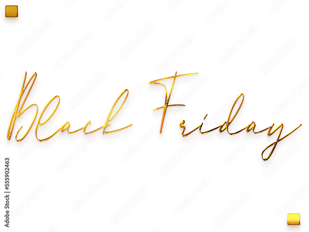 Black Friday Transparent PNG Golden Cursive Alphabetical Text ...